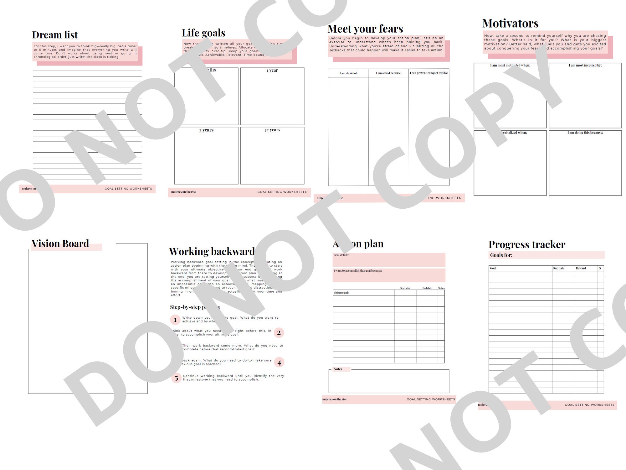 NEW Goal Setting Worksheets - Etsy