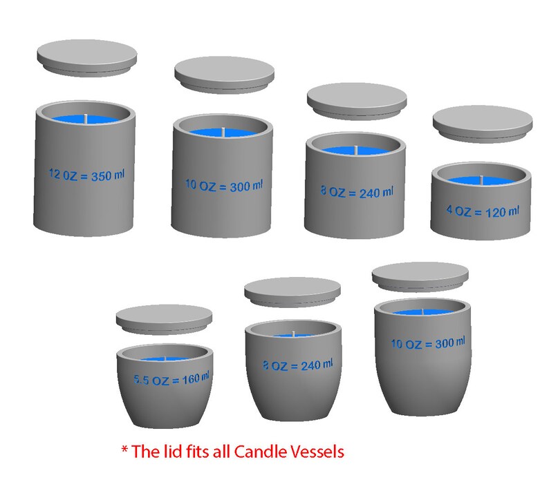 C - 4oz / 120ml Candle Vessel Silicone Mold With / Without Lid - Add ...