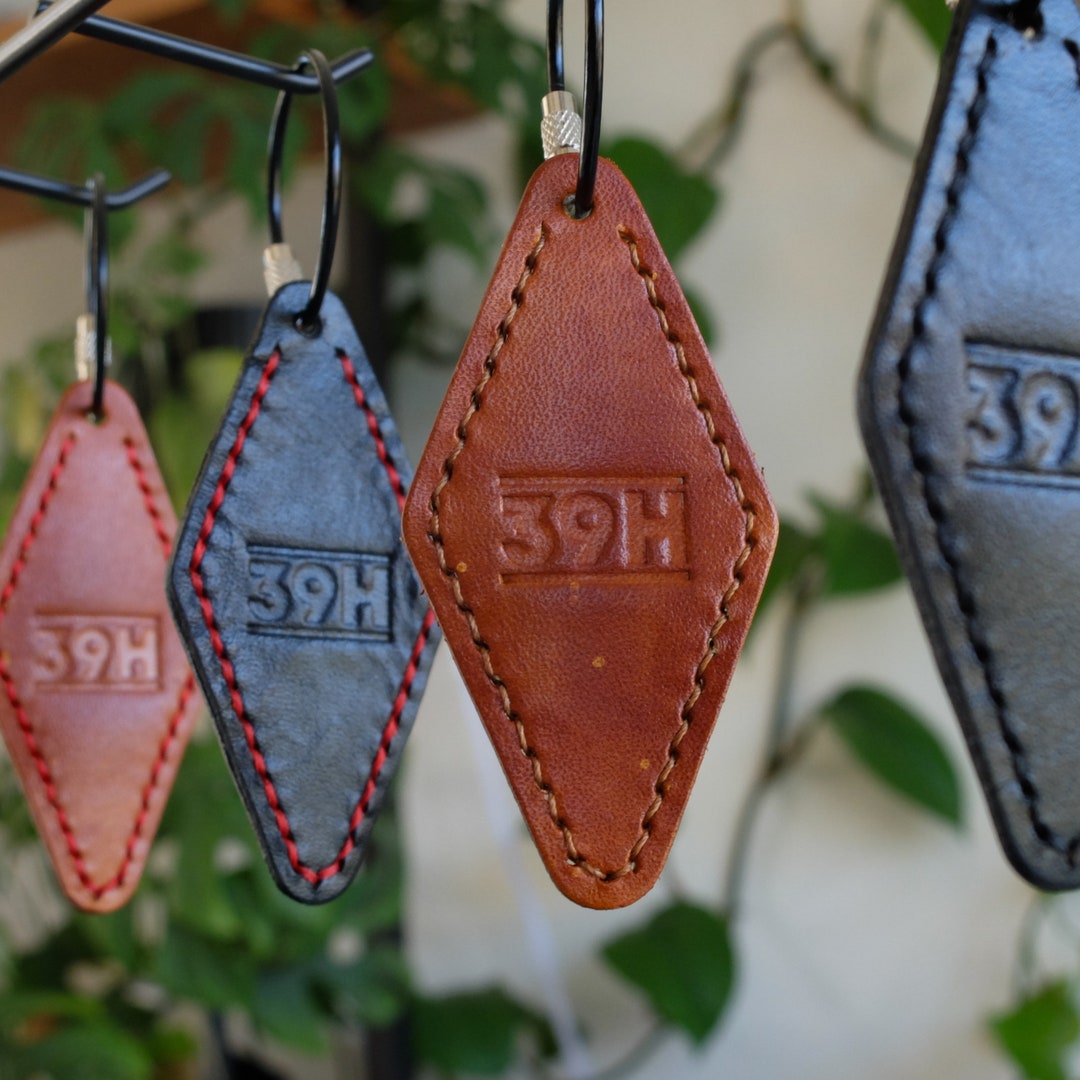 Leather Hotel Key Fob - Personalized Text - Etsy