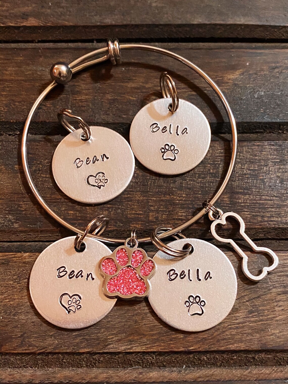 BRACELET & TAG COMBO Personalized Pet Name Bracelet With Name - Etsy