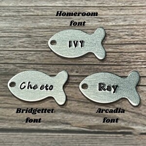 CAT TAG, Fish Shaped Cat Tag, Custom Pet ID Name Tag, Personalized Pet ...
