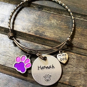 BRAIDED CHARM BRACELET, Personalized Pet Name Bracelet, Braided Fur ...