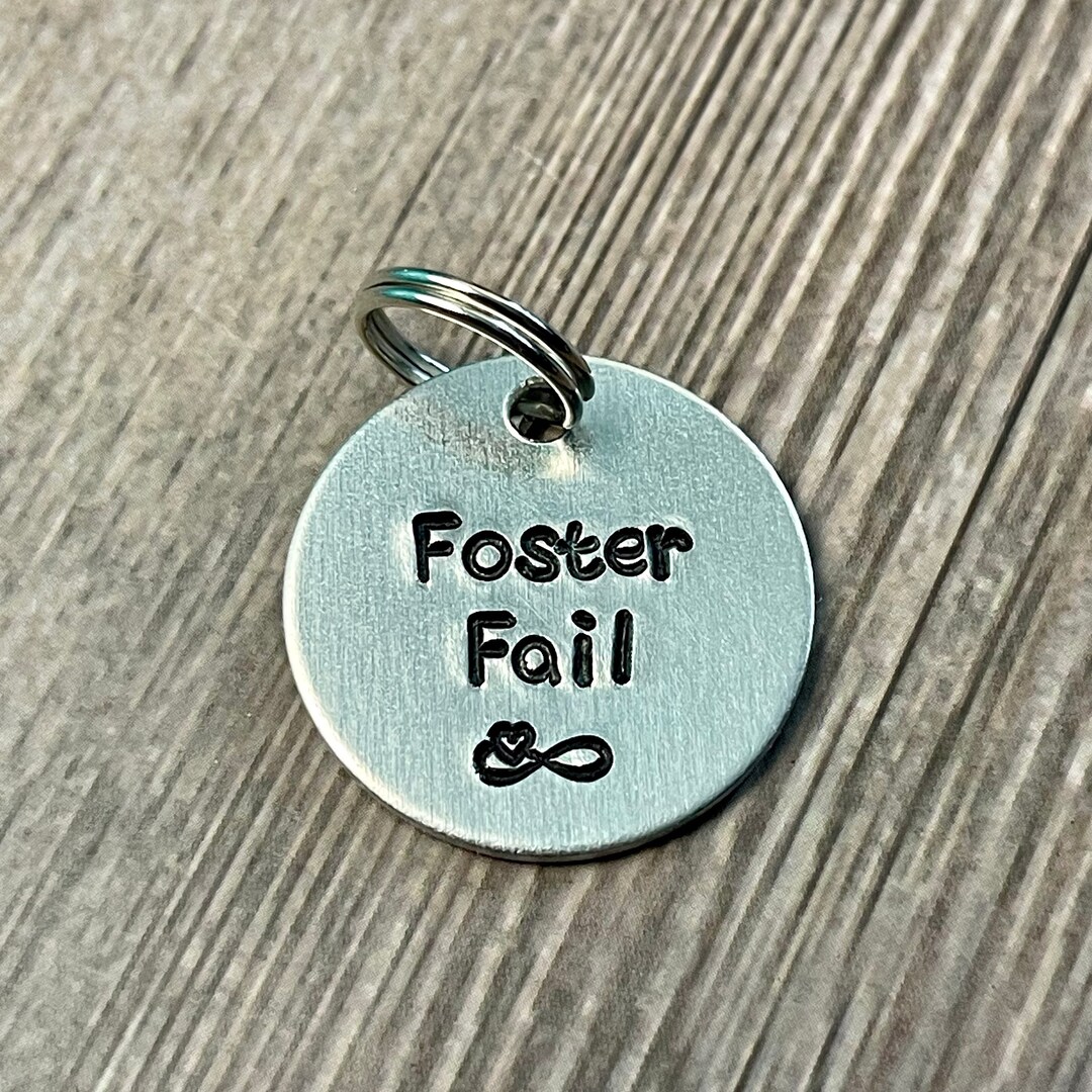 Hand Stamped "foster Fail" Pet ID Tag - Etsy