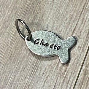 CAT TAG, Fish Shaped Cat Tag, Custom Pet ID Name Tag, Personalized Pet ...
