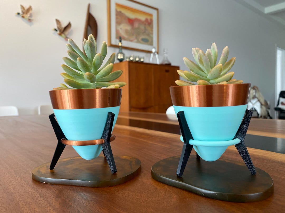 Vintage 1950s Retro Bullet Vase – 3D Printed Mid-century Modern Atomic ...
