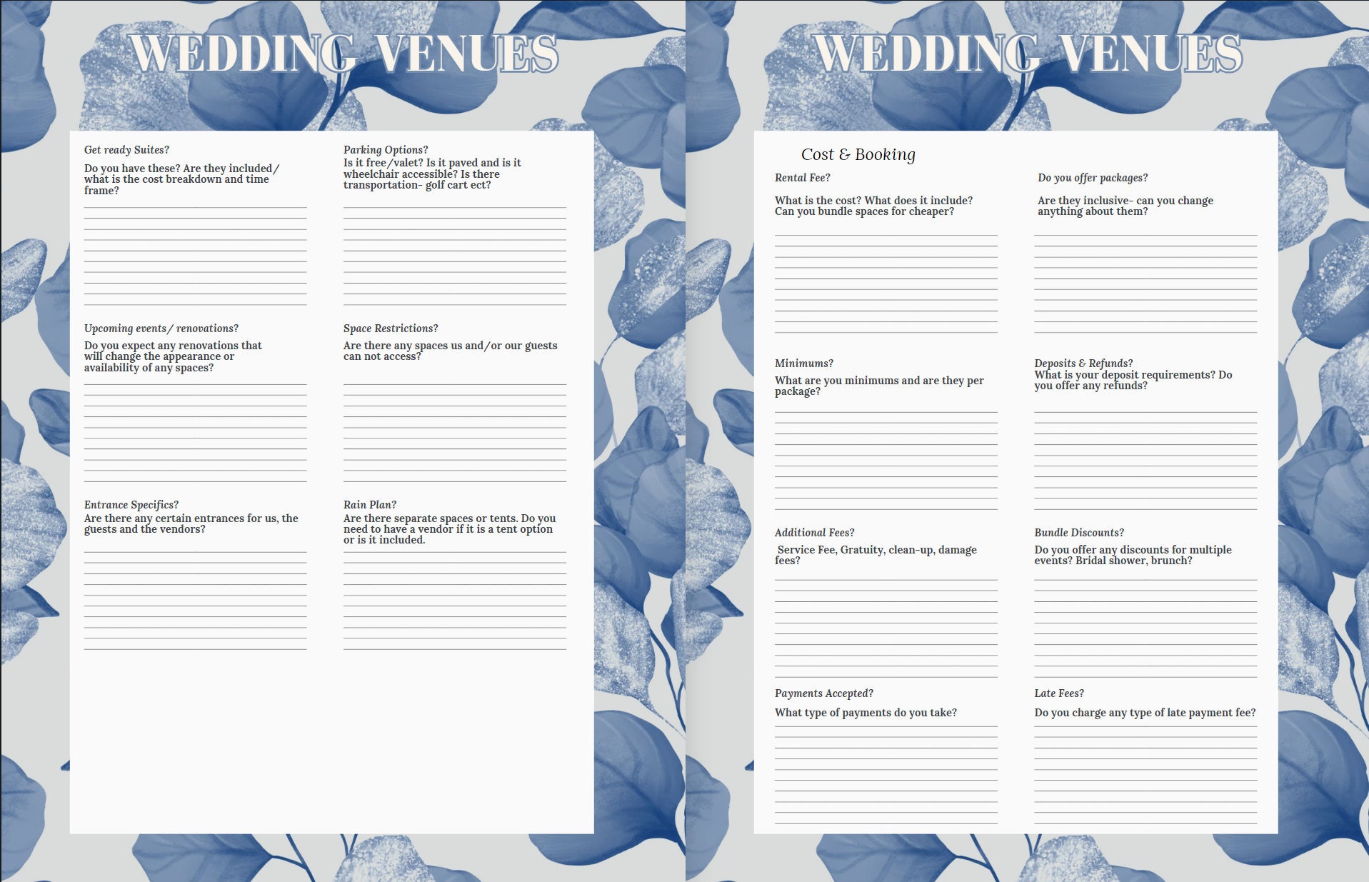 Ultimate Wedding Venue Questionnaire Stress Free Download Editable ...