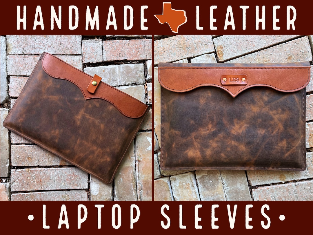 MADE IN TEXAS!- Handmade Leather Laptop Sleeve - Etsy
