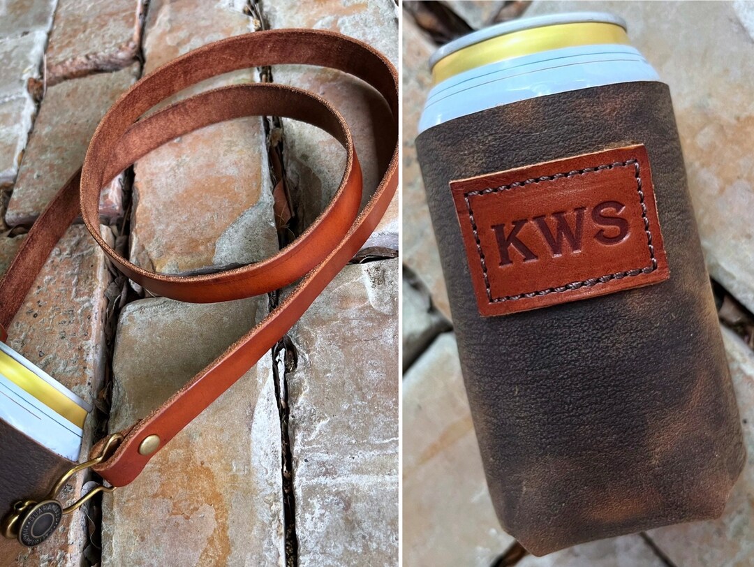 MADE IN TEXAS Handmade Leather Drink Cooler - Etsy