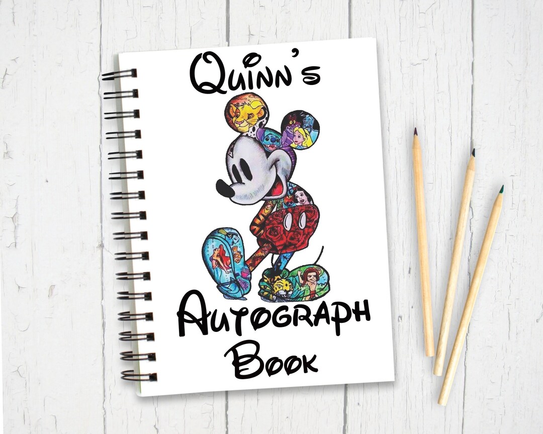 Personalised Mickey Mouse Disney Autograph Book, Personalised Disney ...