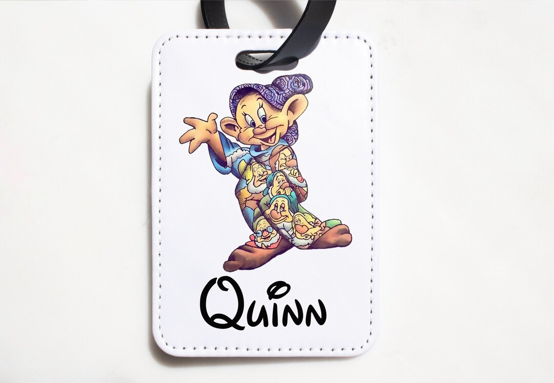 Personalised Dopey Characters Luggage Tag, Disney Holidays, Disney ...
