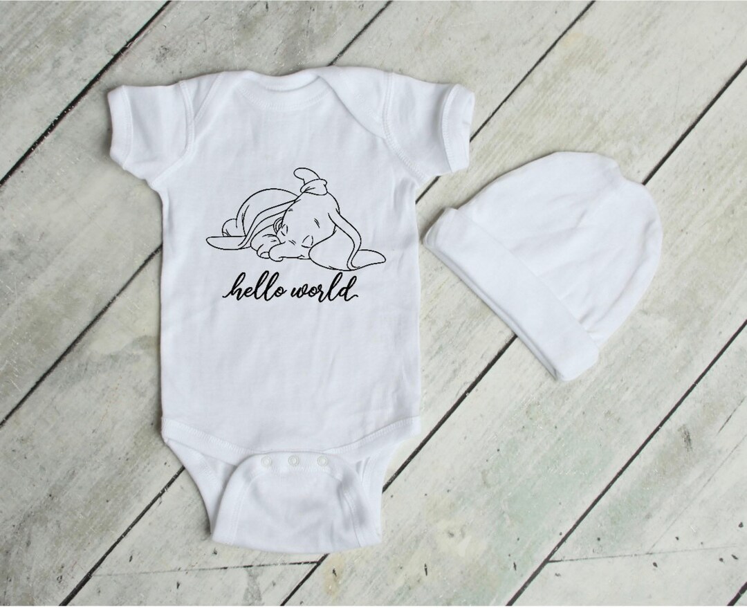 Dumbo Hello World Disney Baby Grow, Bodysuit, Disney Baby Clothes ...