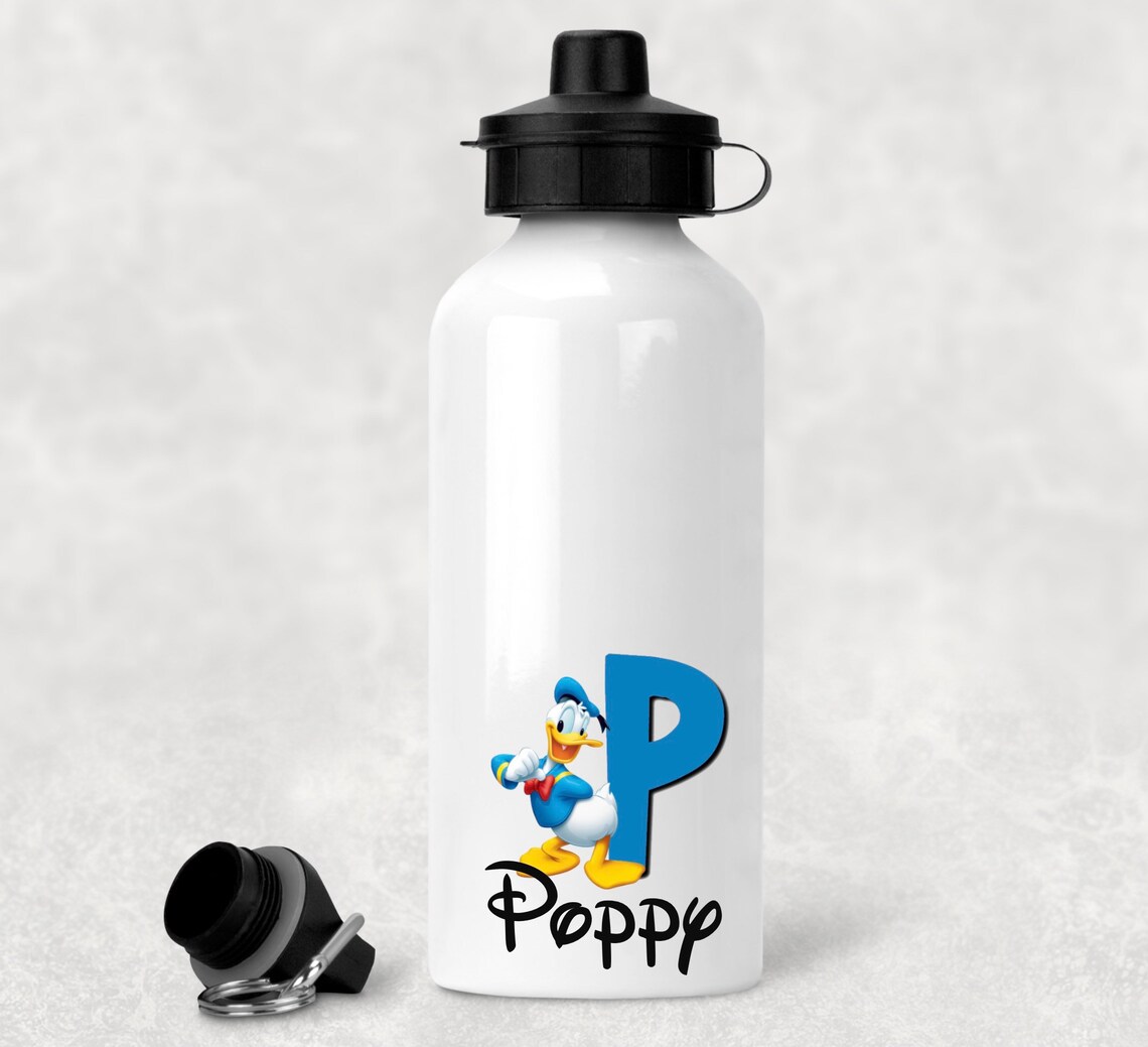 Personalised Donald Duck water bottle/ bottle with drink cap | Etsy