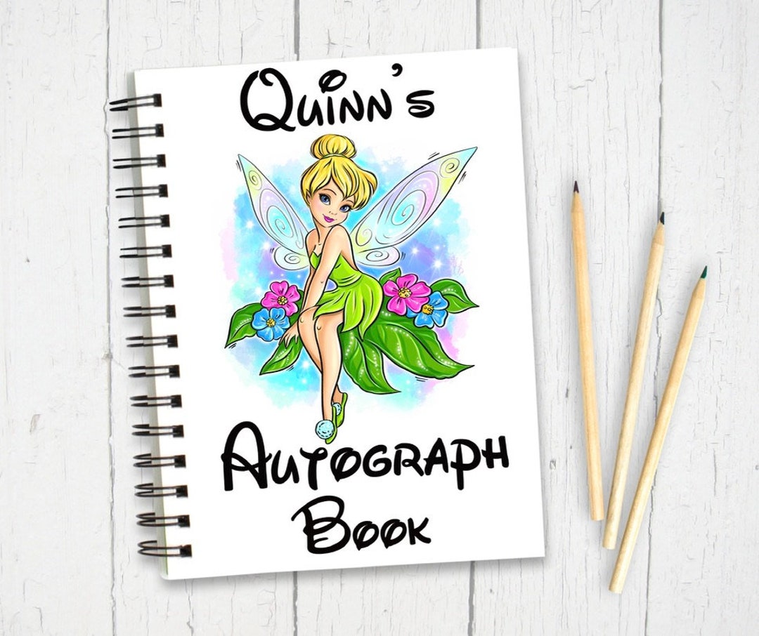 Personalised Tinker Bell Disney Autograph Book, Personalised Disney ...