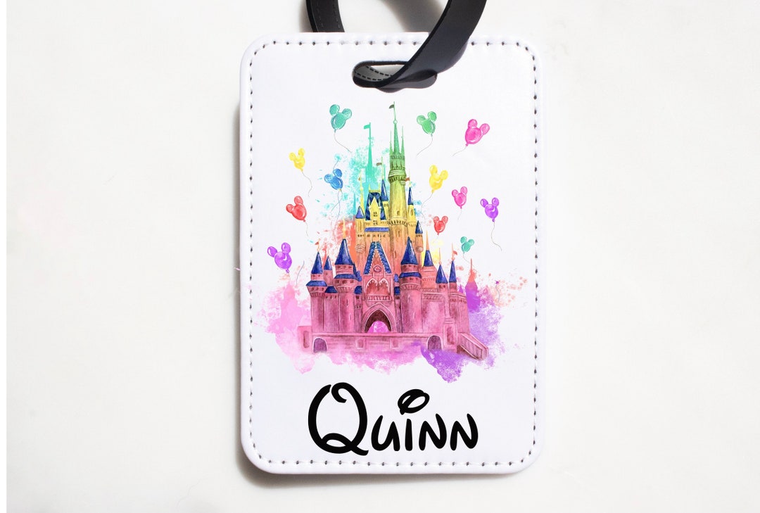 Personalised Disney Castle Balloons Luggage Tag, Disney Holidays ...