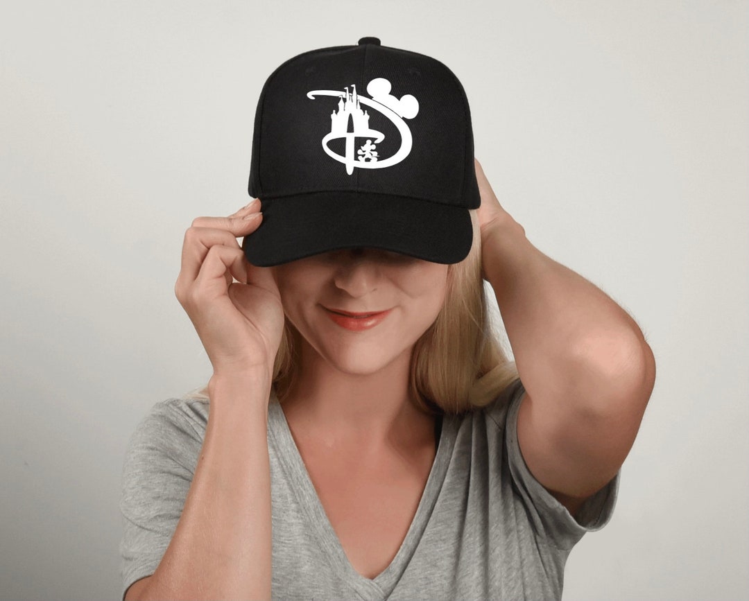 Disney D With Mickey and Castle Baseball Cap, Disney Baseball Cap - Etsy