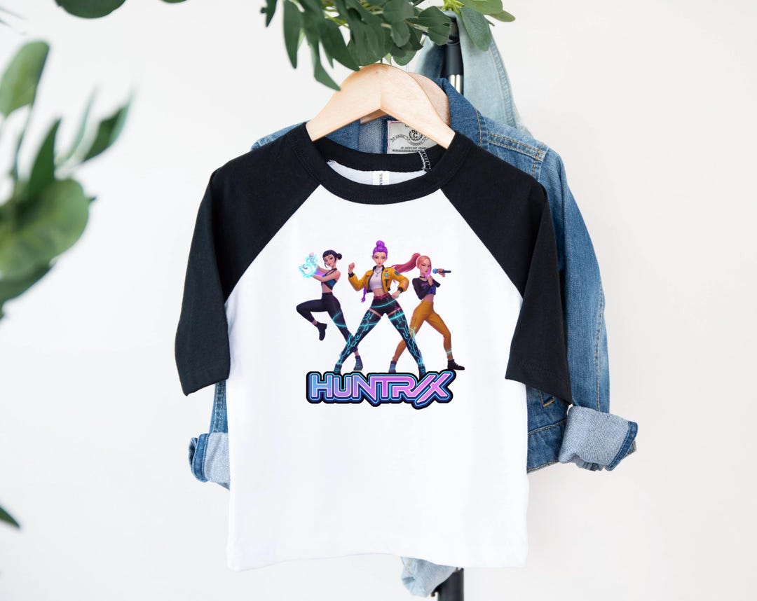 Huntrix Group Kids Graphic Tee | Girl Power Cartoon Shirt | Anime Style ...