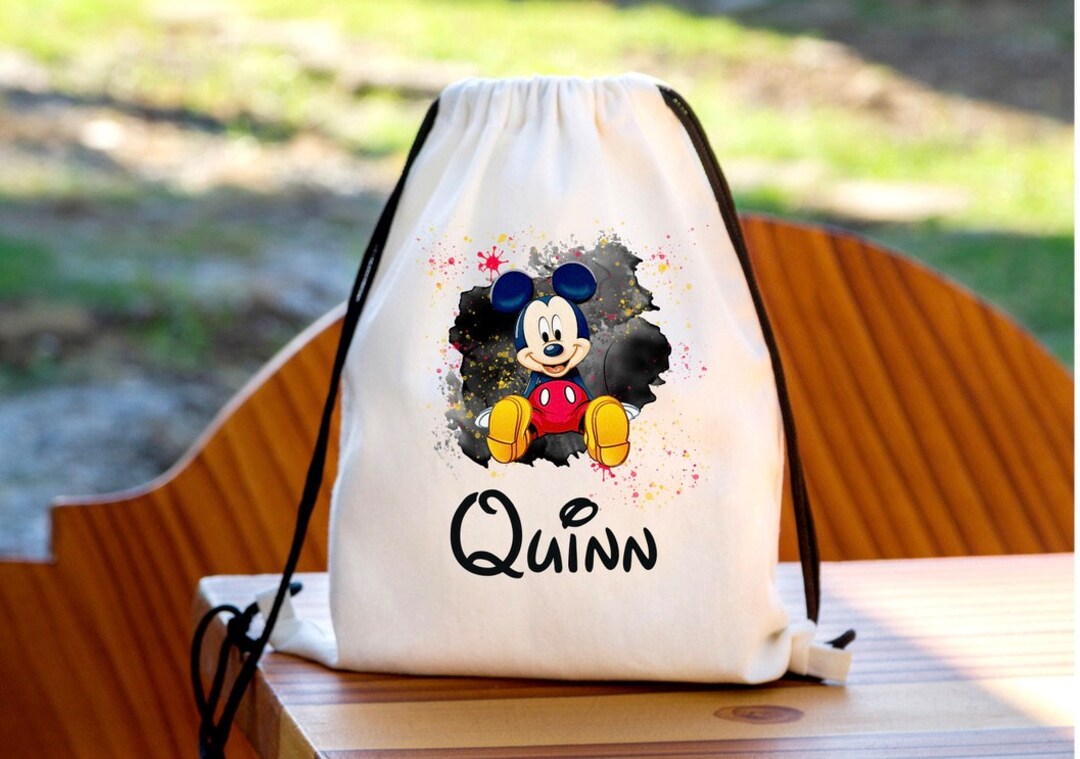 Personalised Mickey Mouse Drawstring Bag. Disney Bag, Kids Disney Bag ...