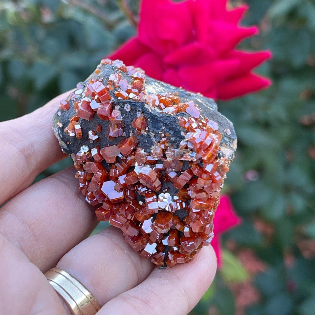 Vanadinite Crystals on Manganese Coated Goethite 108 Grams - Etsy Canada