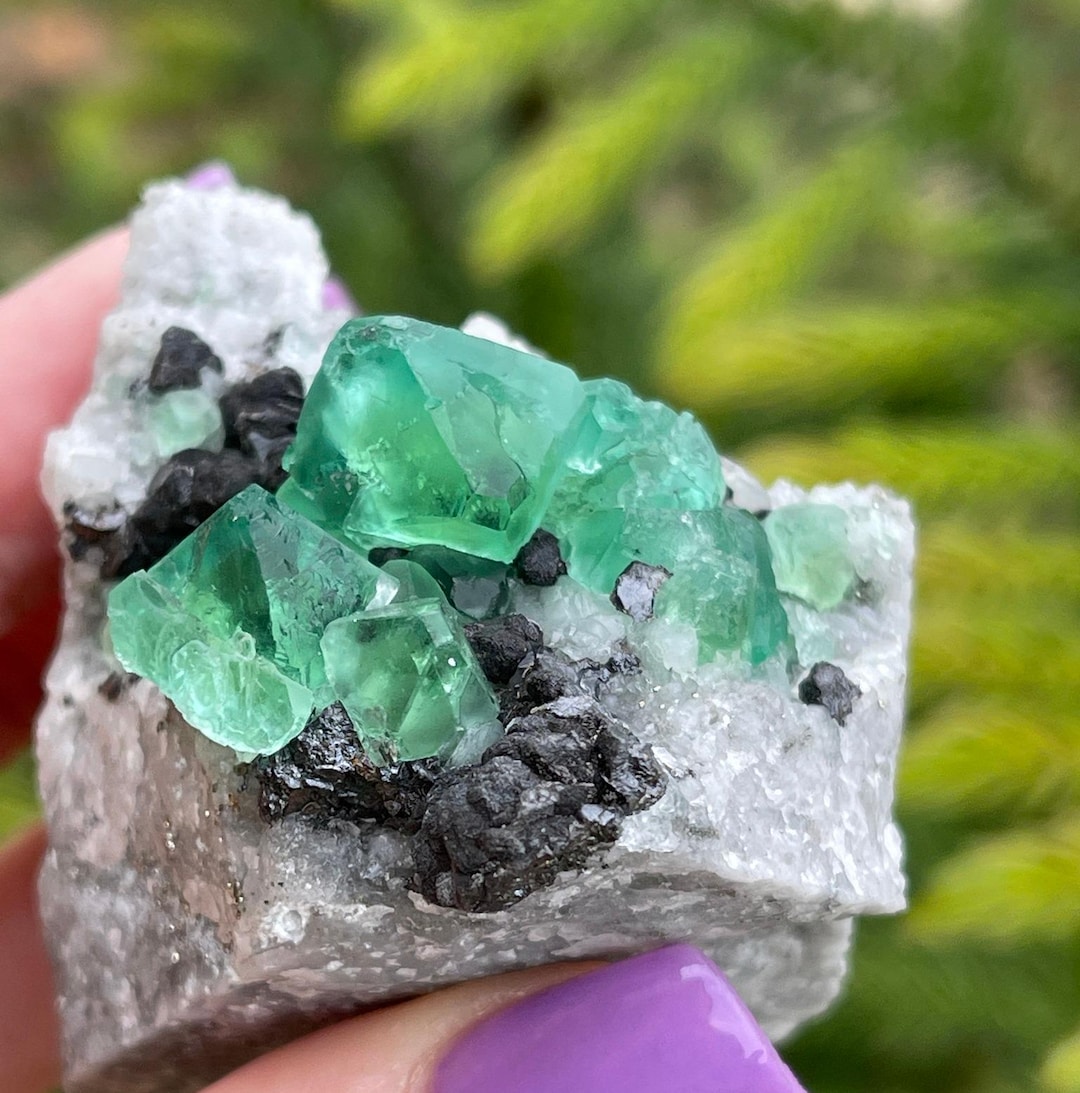 Gemmy Green Fluorite Galena Mineral Specimen, Cerro De Pasco Peru - Etsy