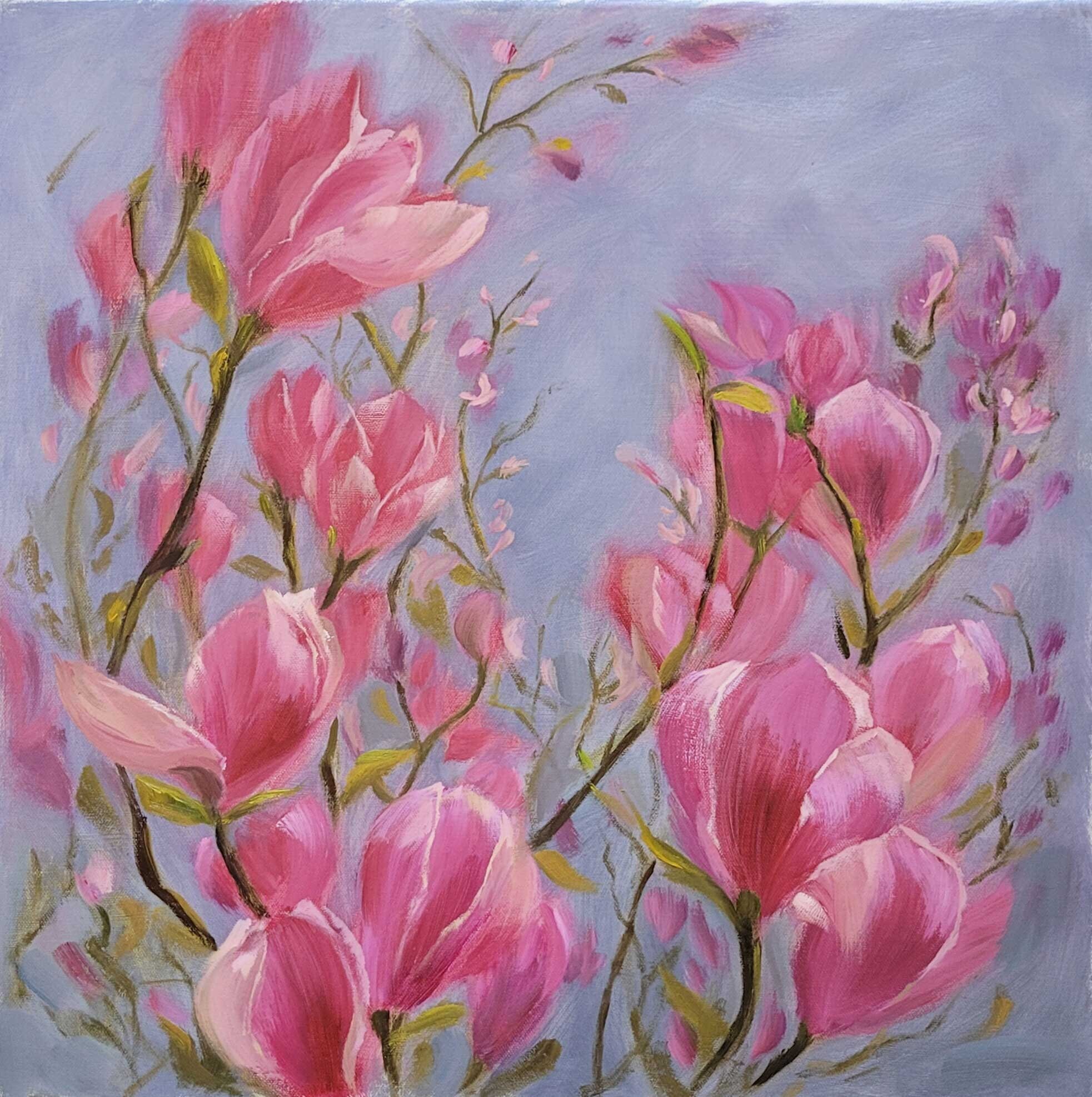 Pink Magnolia Painting