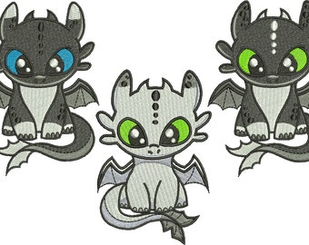 Toothless Embroidery Design | Etsy