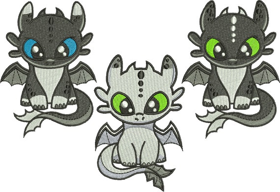 Machine Embroidery Design Toothless Kids Family - Etsy