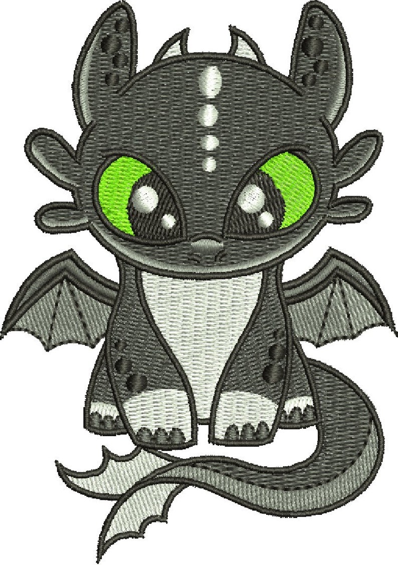 Machine Embroidery Design Toothless Kids Family - Etsy