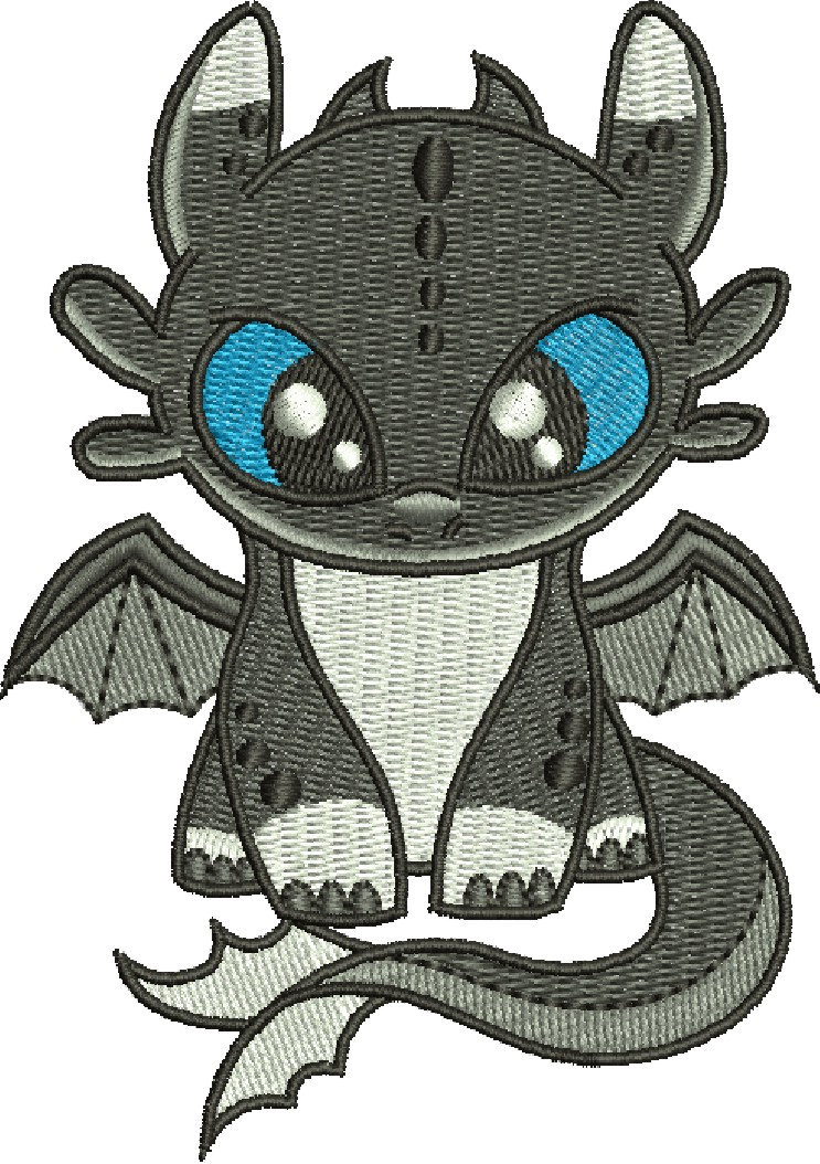 Machine Embroidery Design Toothless Kids Family - Etsy