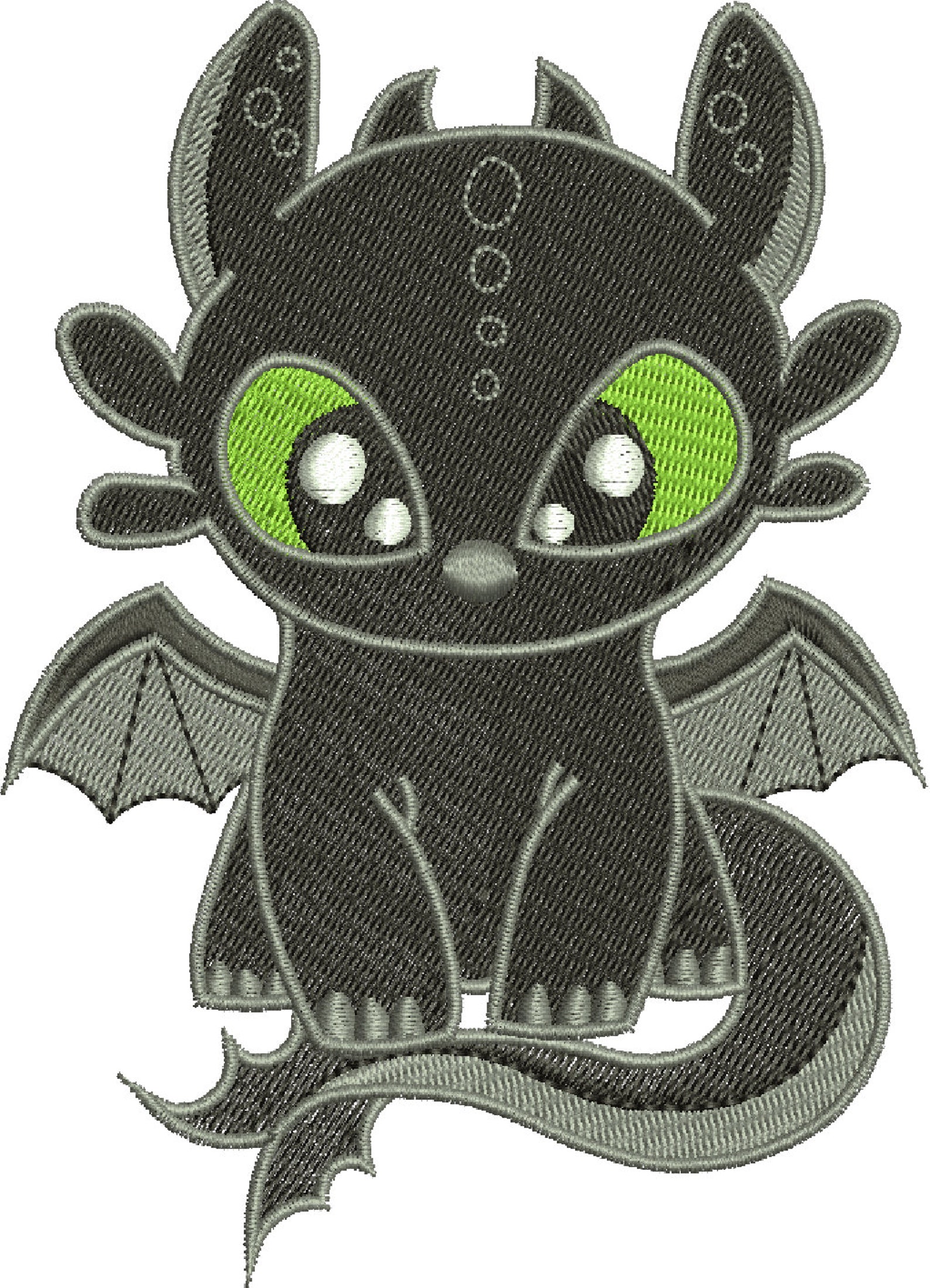 Machine Embroidery Design Toothless Night Fury and Light Fury - Etsy ...