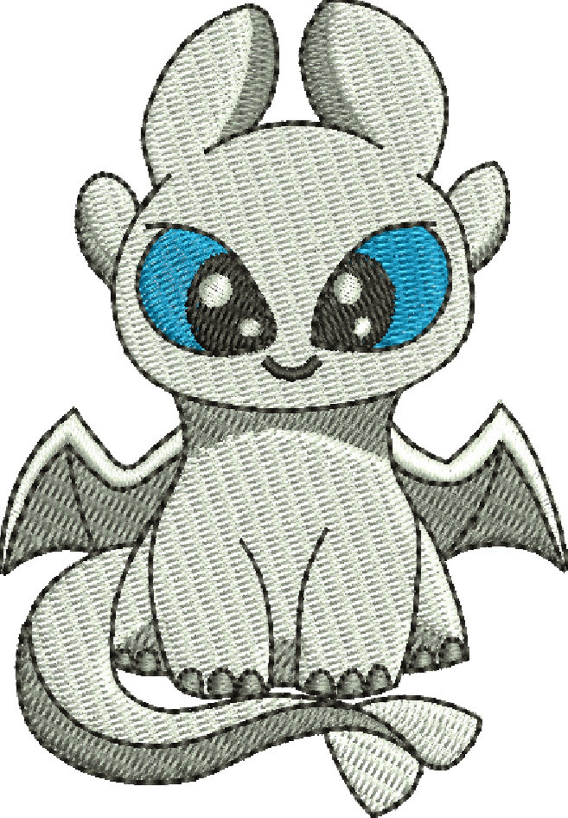 Toothless Light Fury Embroidered Dragon Design Embroidery - Etsy Canada