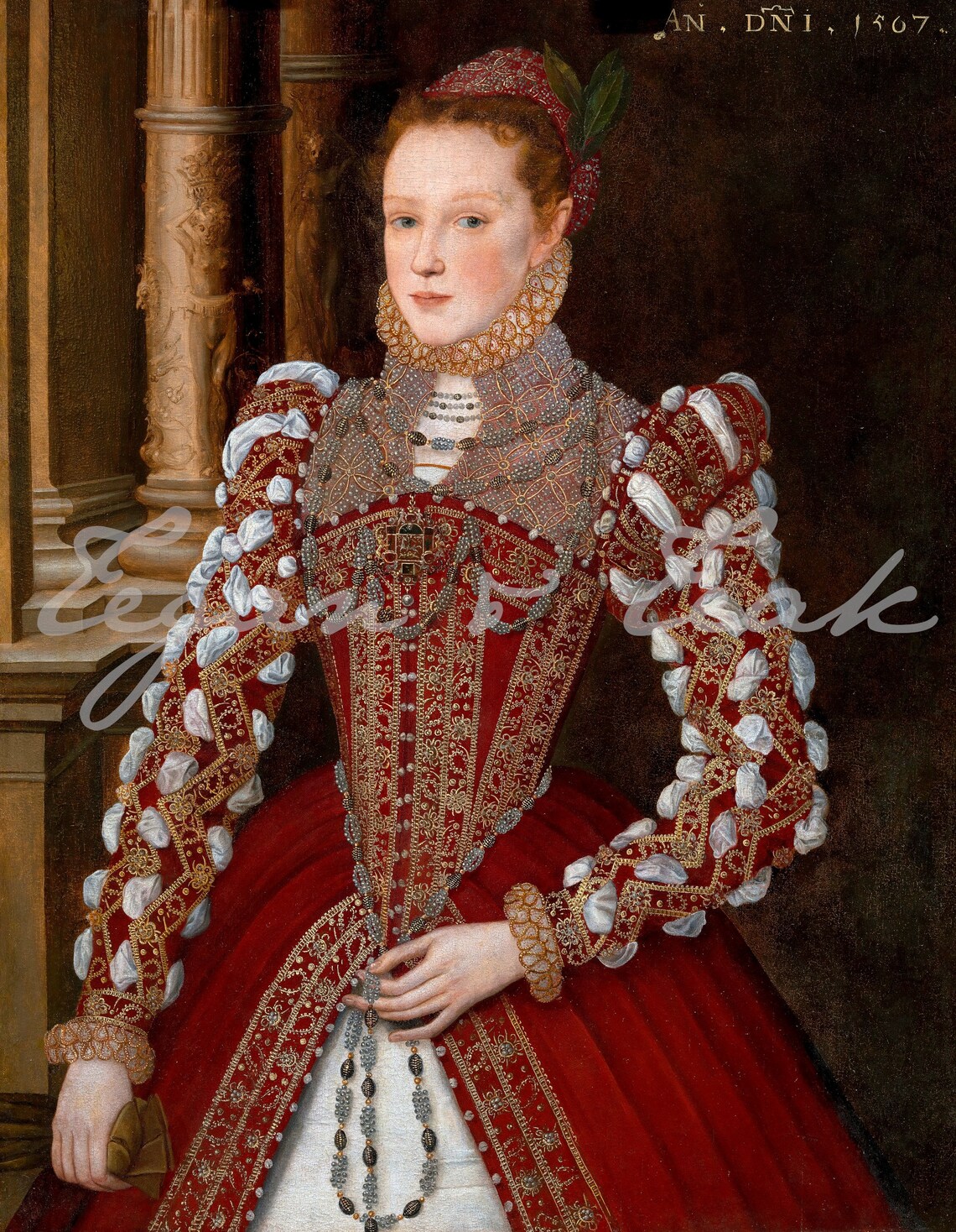 Elizabethan Lady Download Wall Art Print | Antique Painting ...
