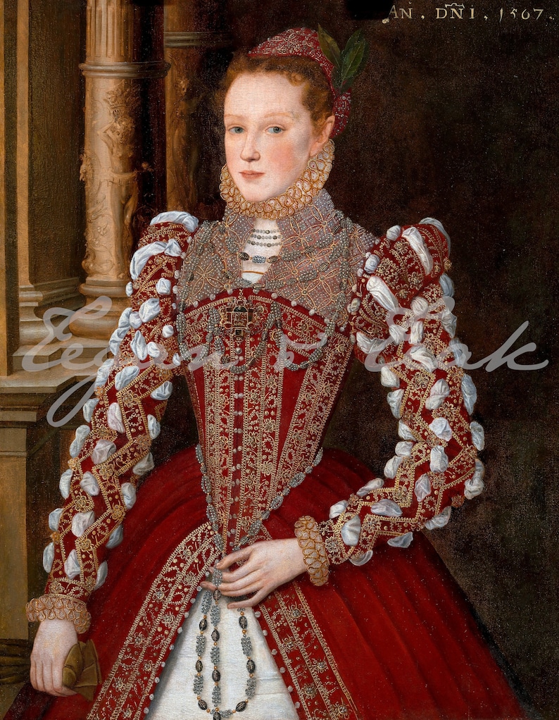 Elizabethan Lady Download Wall Art Print | Antique Painting ...