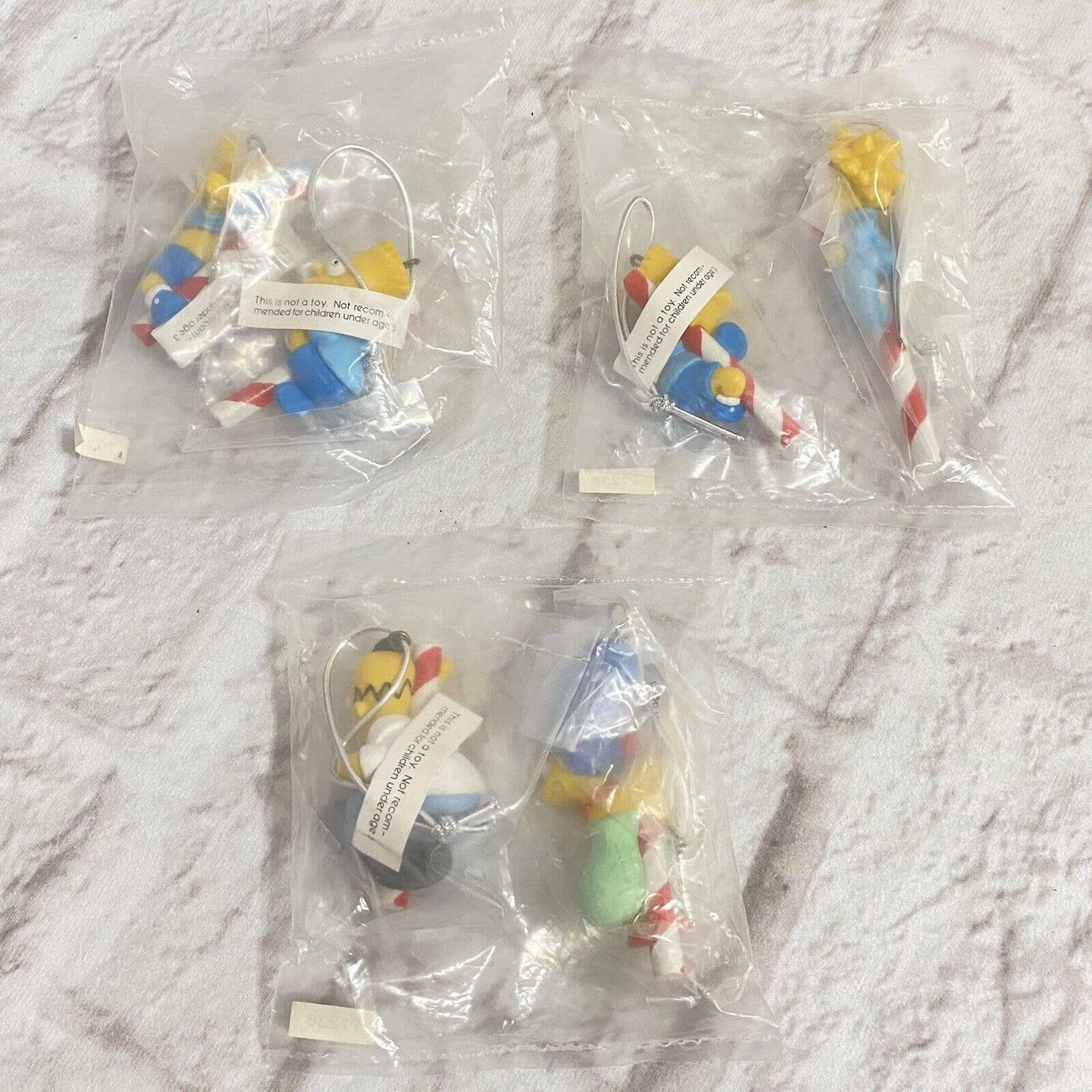 Vintage 1990s THE SIMPSONS Candy Cane Christmas Ornaments Set of 6- NEW ...