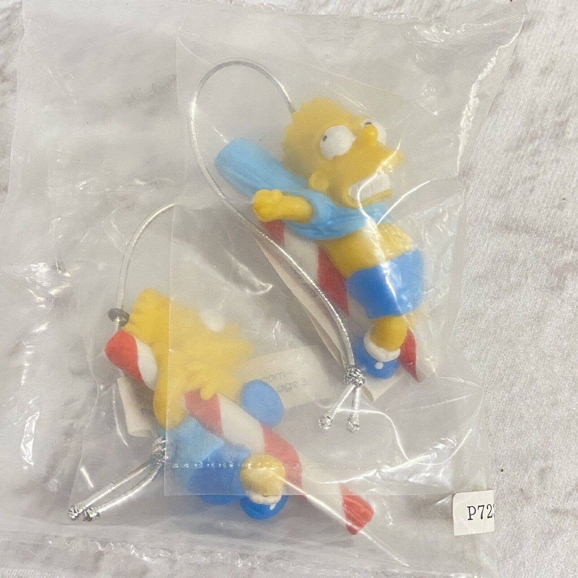 Vintage 1990s THE SIMPSONS Candy Cane Christmas Ornaments Set of 6- NEW ...