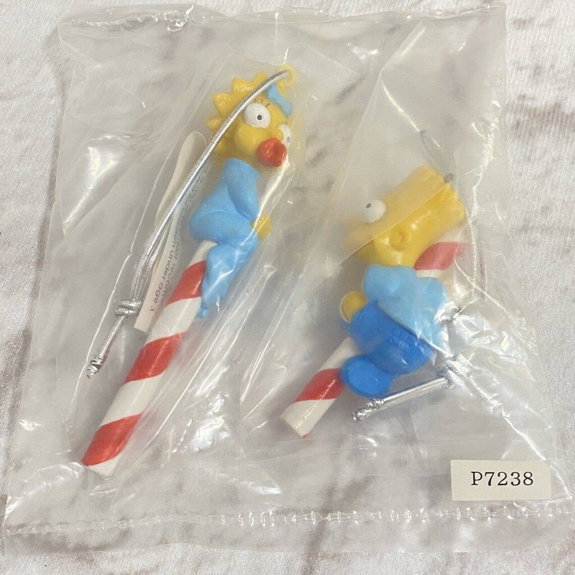 Vintage 1990s THE SIMPSONS Candy Cane Christmas Ornaments Set of 6- NEW ...