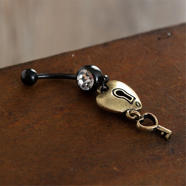 Key Belly Ring - Etsy