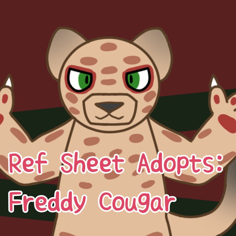 Ref Sheet Furry Adoptables: Freddy Cougar - Etsy