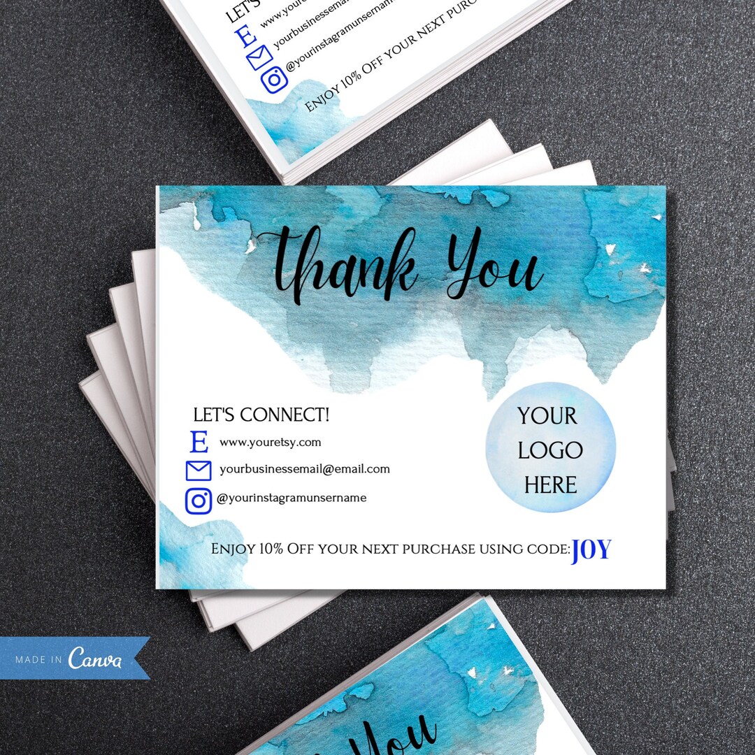 INSTANT DOWNLOAD} Editable/printable Thank You Card for Small Business ...