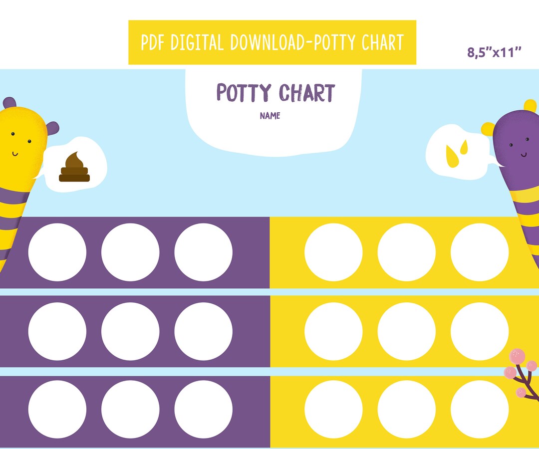 Potty Chart, Printable Chart, Kids Potty Chart, Potty Training Chart ...