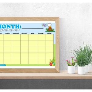 Dinosaur Dino Printable Calendar | Homework | Chore Tracker | Notes ...