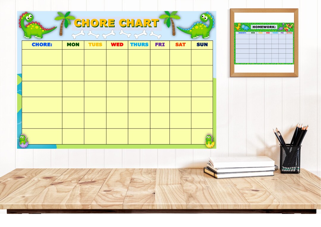 Dinosaur Dino Printable Calendar | Homework | Chore Tracker | Notes ...