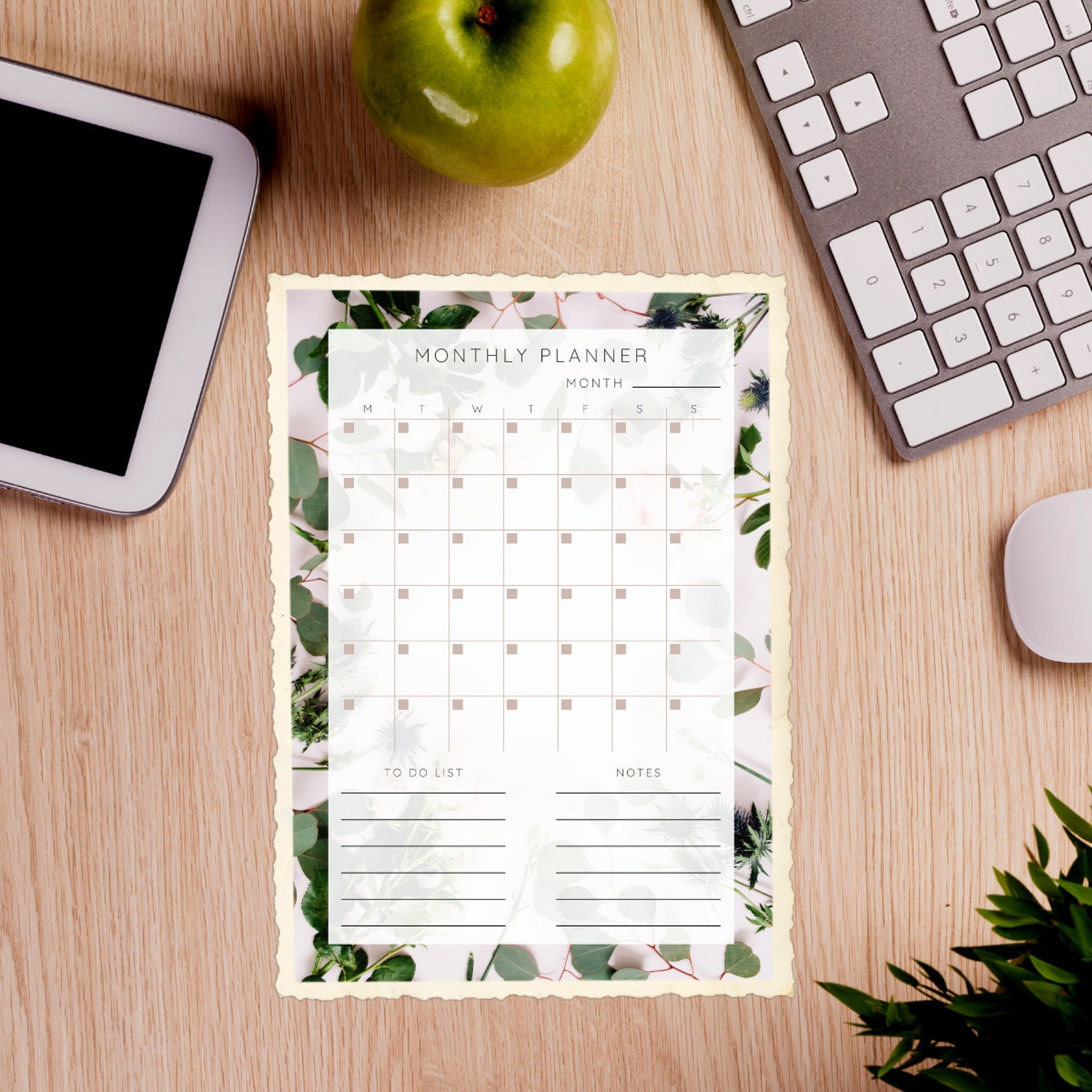Printable Tree Leaves Theme Daily Weekly Monthly Calendar To-do-list ...