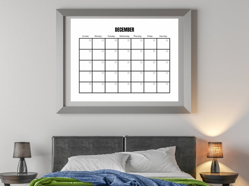 Blank 12 Month Calendar Printable Jpeg and PDF Format Calendar Vertical ...