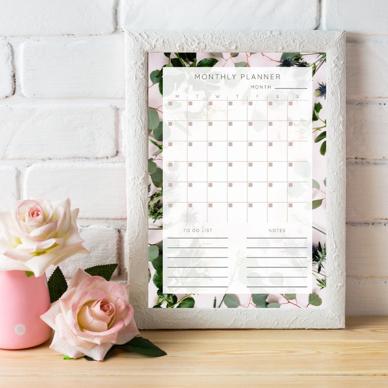 Printable Tree Leaves Theme Daily Weekly Monthly Calendar To-do-list ...