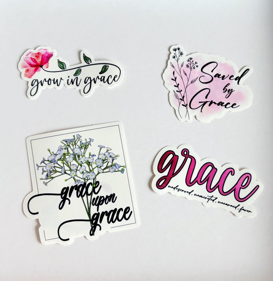 Grace Collection Stickers - Christian Bible Stickers, Faith-based Vinyl ...