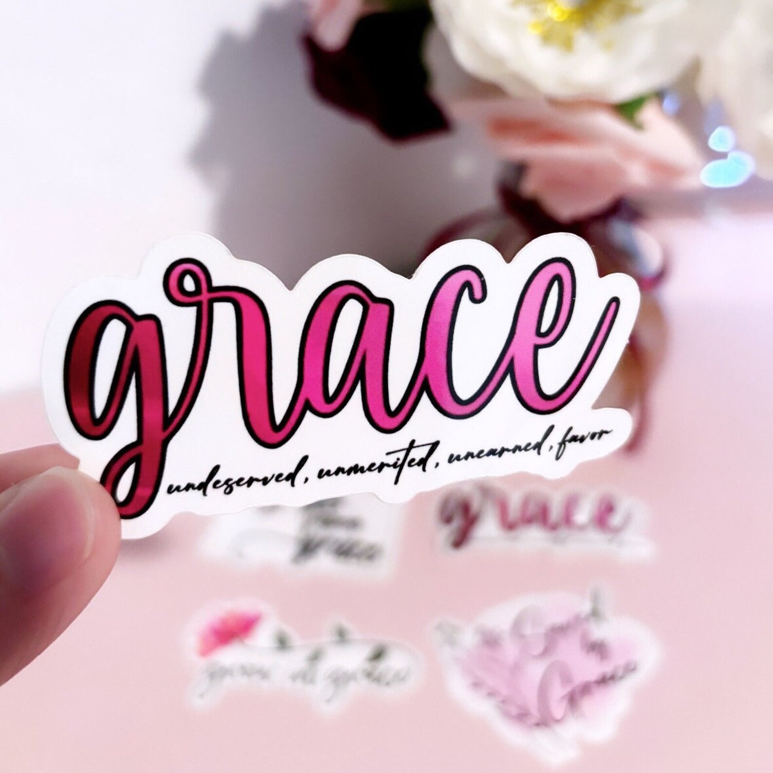 Grace Collection Stickers - Christian Bible Stickers, Faith-based Vinyl ...
