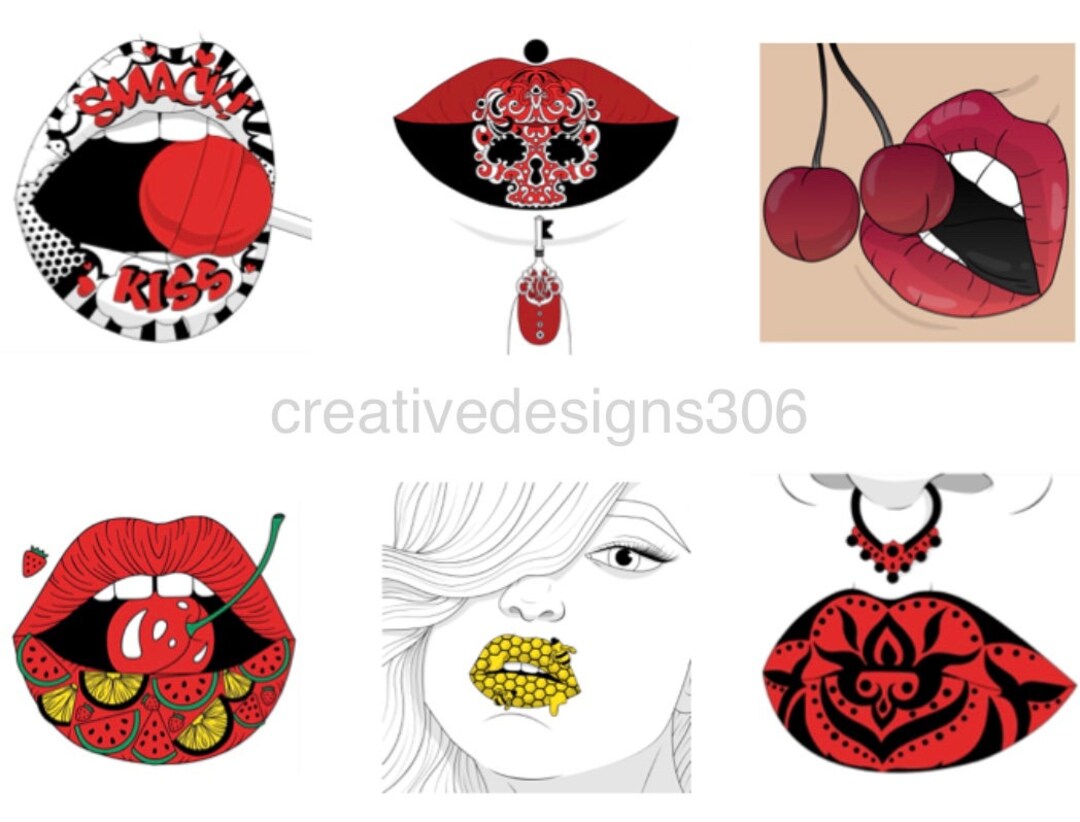 Creativedesigns306 Coloured Svg Bundle. Lips - Etsy