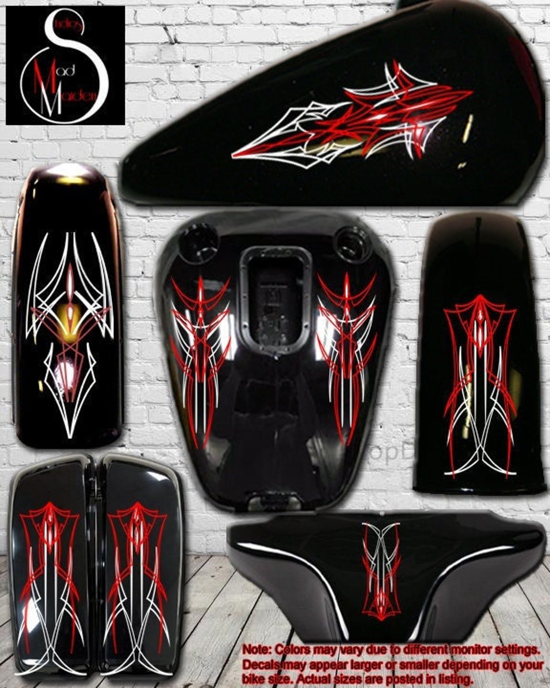 Motorcycle Pinstripe Decal Set Universal for Honda, Harley, Victory ...