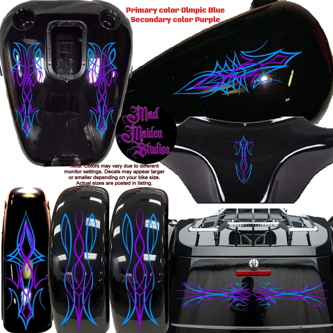 Trike Motorcycle Pinstripe Decal Set: ATV, Quad, Golf Cart - Etsy