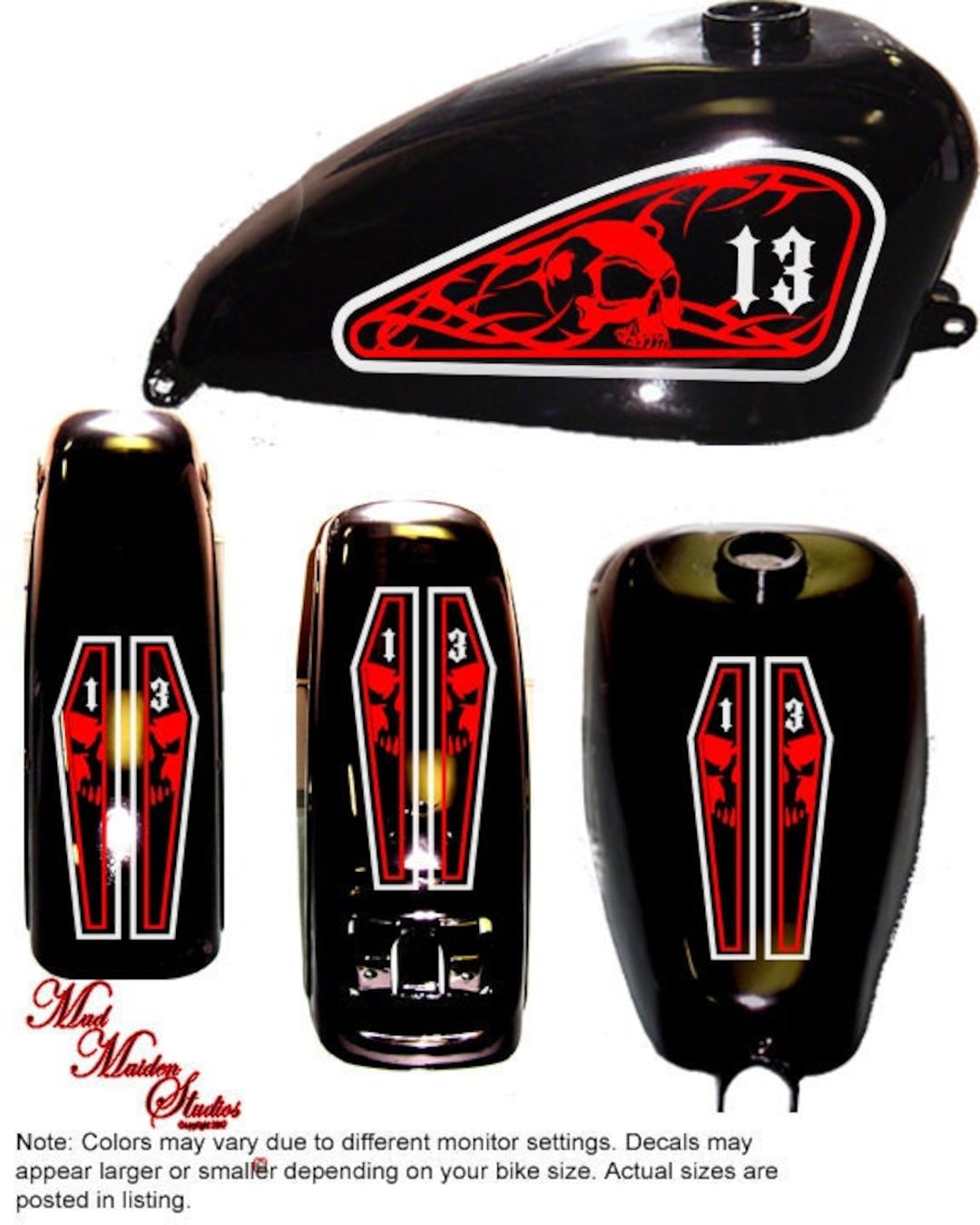 Motorcycle Decal Vinyl Graphics Set Retro Bobber Style, Universal for ...